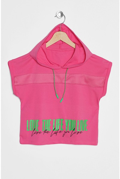 Zepkids Kız Çocuk T-Shirt Love The Life Baskılı Zepkids Kız Çocuk T-Shirt Love The Life Baskılı