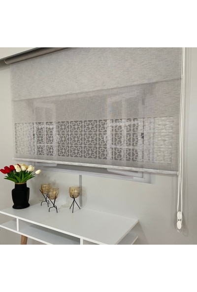 Volper Mekanik Volper VP1015 Çift Mekanizmalı Lazer Kesim Tül ve Stor Perde Gri 80X200 Volper Mekanik Volper VP1015 Çift Mekanizmalı Lazer Kesim Tül ve Stor Perde Gri 80X200