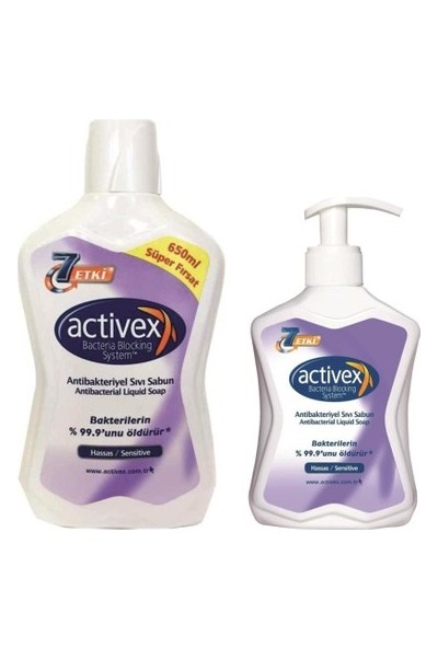 Activex Antibakteriyel Sıvı Sabun 650 ml + 300 ml