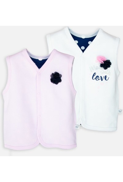 Babymod Love Baskılı Ikili Kız Bebek Yelek