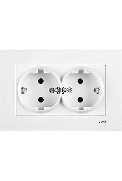 Viko Karre Beyaz 2li Sıva Altı Topraklı Priz Viko Karre Beyaz 2li Sıva Altı Topraklı Priz