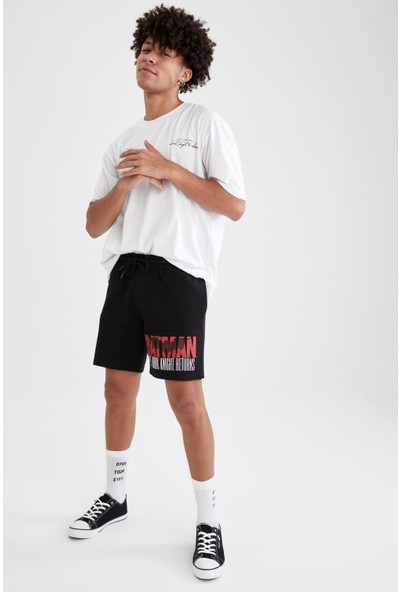 DeFacto Slim Fit Batman Lisanslı Baskılı Şort U4342AZ21SM