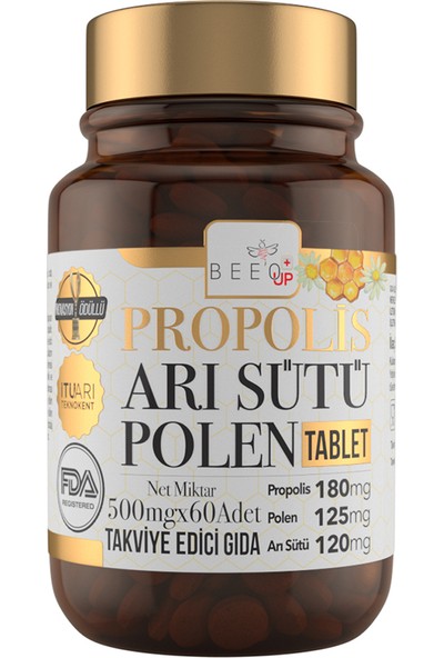 Bee'o Up Propolis Arı Sütü Polen Tablet 500 Mg x 60 'lı