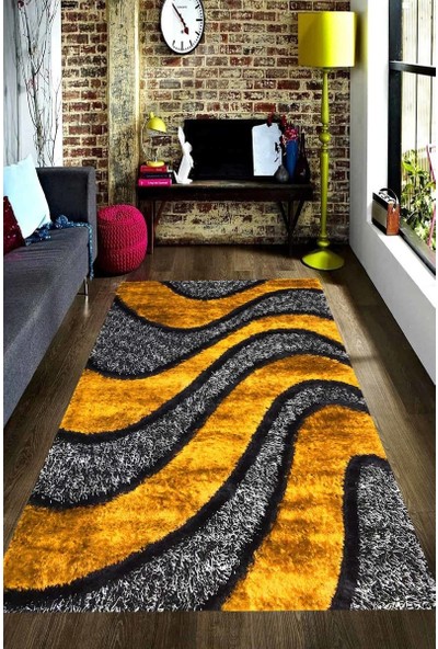 Resmiro Suluboya Tüy Efektli Geçişli Lastikli Yıkanabilir Dijital Baskı Halı Örtüsü