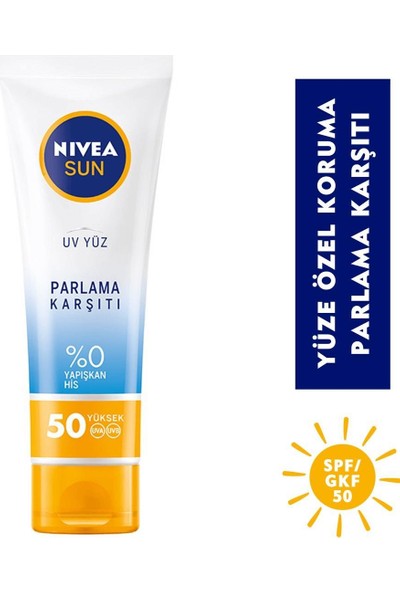 Nivea Sun Parlama Karşıtı Güneş Kremi Yüz Için Spf 50 Faktör 50 ml Nivea Sun Parlama Karşıtı Güneş Kremi Yüz Için Spf 50 Faktör 50 ml
