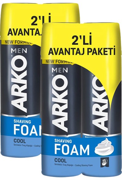 Arko Men Cool Tıraş Köpüğü 200 ml 4 Lü Arko Men Cool Tıraş Köpüğü 200 ml 4 Lü