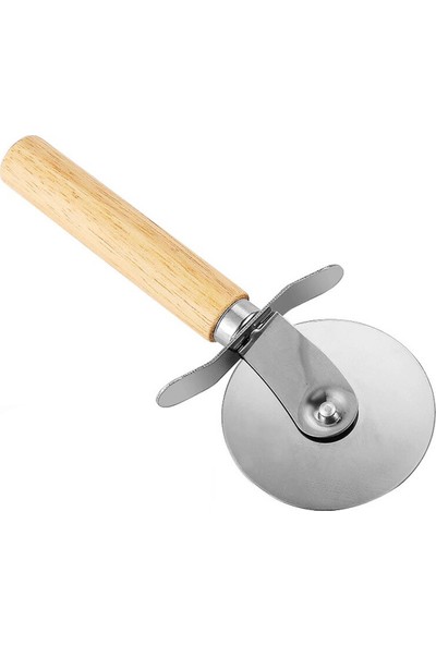 Hayveys Ahşap Saplı Pizza Hamur Dilimleyici Kesici Tekli