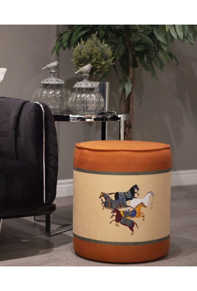 Adawall Home Figüratif At Tasarımlı Puf Adawall Home Figüratif At Tasarımlı Puf