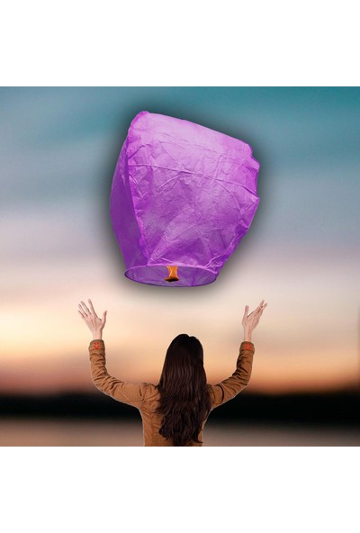 Süsle Bebek ve Parti Dilek Feneri, Dilek Balonu Mor - 1 Adet Süsle Bebek ve Parti Dilek Feneri, Dilek Balonu Mor - 1 Adet