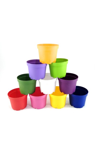 Ege Garden 10 Adet Karışık Renklerde 8.5 cm Çapında Plastik Dekoratif Saksılar Ege Garden 10 Adet Karışık Renklerde 8.5 cm Çapında Plastik Dekoratif Saksılar