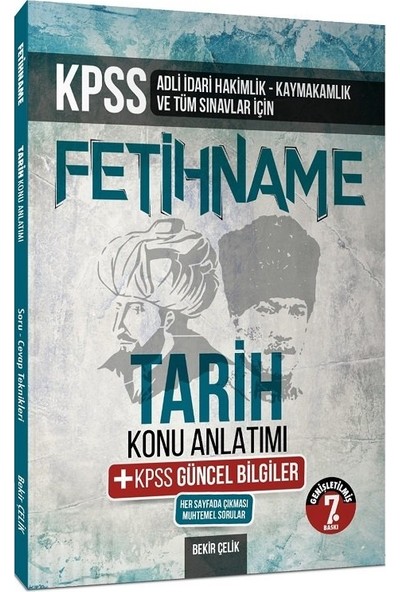 Bekir Çelik KPSS ve Tüm Sınavlar Fetihname Tarih Konu Anlatımlı