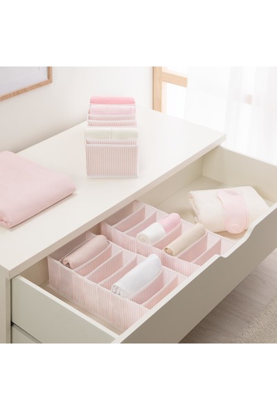 Ocean Home 3'lü 8 Bölmeli Pembe Çizgili Çekmece Içi Düzenleyici Ocean Home 3'lü 8 Bölmeli Pembe Çizgili Çekmece Içi Düzenleyici
