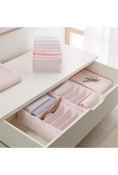 Ocean Home 3'lü 7 Bölmeli Pembe Çizgili Çekmece Içi Düzenleyici Ocean Home 3'lü 7 Bölmeli Pembe Çizgili Çekmece Içi Düzenleyici