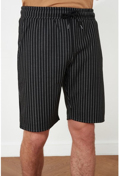Mtstil Erkek Siyah Çizgili Şort