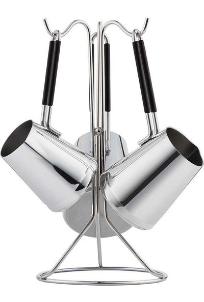 Nehir 29016 Everest Askı Standlı 4 Parça Çelik Cezve Seti Nehir 29016 Everest Askı Standlı 4 Parça Çelik Cezve Seti