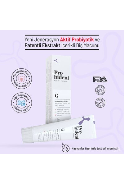 Probident Probiyotik Diş Macunu Üzüm Çekirdeği Özüt İlaveli