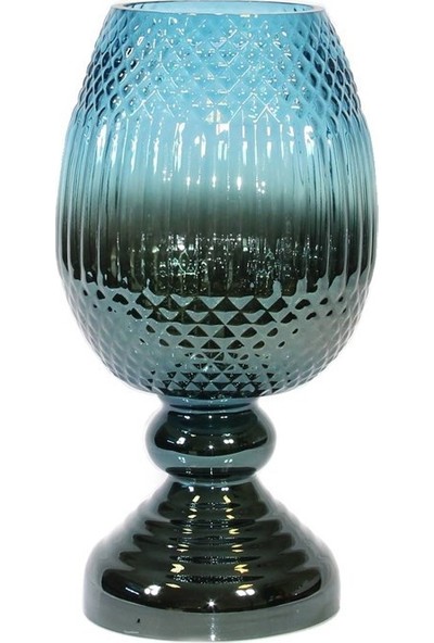 Cam Kadeh Vazo Mavi 32 cm