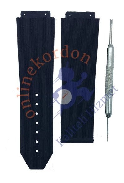 Hublot Big Bang Çizgili Siyah Silikon Kordon Hublot Big Bang Çizgili Siyah Silikon Kordon