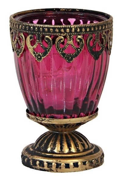 Cam Kadeh Mumluk Mürdüm 13 cm