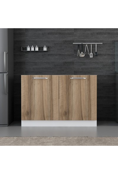 Minar Mutfak Alt Modül 2k 120 cm Evye Dolap Beyaz D1