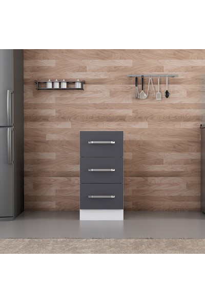 Minar Mutfak Alt Modül 3ç Nray 40 cm Dolap Beyaz Antrasit A1 Minar Mutfak Alt Modül 3ç Nray 40 cm Dolap Beyaz Antrasit A1