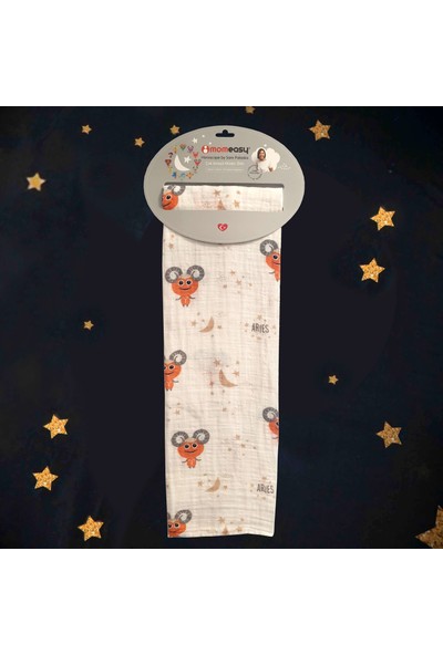 Momeasy Müslin Örtü 100X120CM - Burçlar - Koç