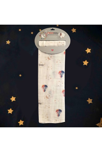 Momeasy Müslin Örtü 100X120CM - Burçlar - Ikizler