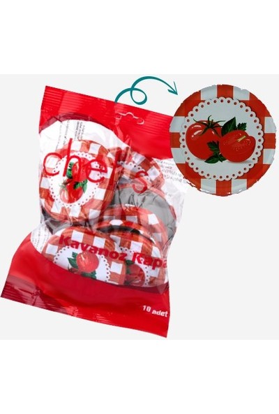 Chef's Kavanoz Kapağı 10’lu Domates Desenli