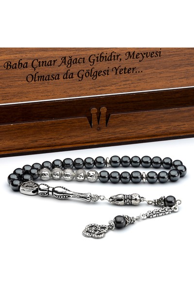 Ziqr Tesbih Babalar Gününe Özel Babam Yazılı Hematit Tesbih