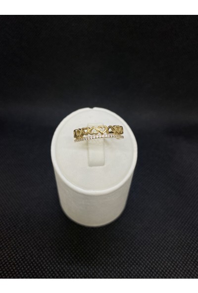 Bağcı Sarrafiye Taşlı Kalpli Altın Yüzük Bağcı Sarrafiye Taşlı Kalpli Altın Yüzük