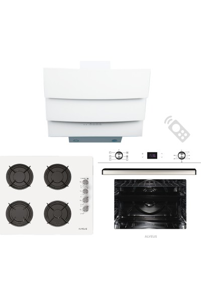 Alveus Ege 627 Beyaz 3'lü Ankastre Set (Mod W-GLS640-MFA627)