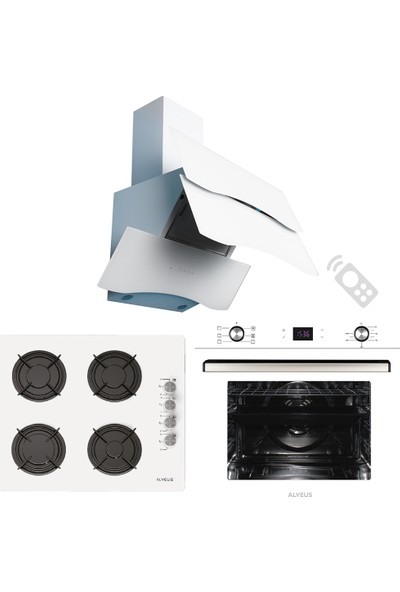 Alveus Karbeyaz 627 3'lü Ankastre Set(Mod SPR-GLS640-MFA627)