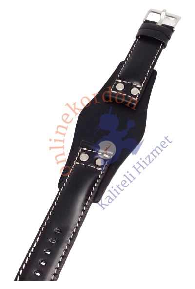 Fossil CH2564 Uyumlu Siyah Deri Saat Kordonu