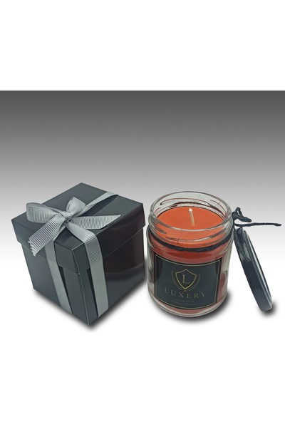 Luxery Candle Mandalin Kokulu Kavanoz Mum Turuncu Renkli Luxery Candle Mandalin Kokulu Kavanoz Mum Turuncu Renkli