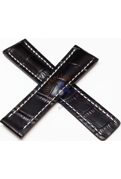 Breitling Uyumlu Tourbillon 24MM Siyah Deri Kordon Breitling Uyumlu Tourbillon 24MM Siyah Deri Kordon