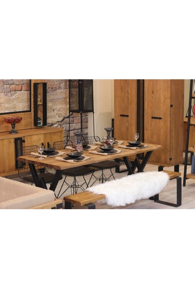 NTconcept Masif Ağaç Yemek ve Toplantı Masası Takımı