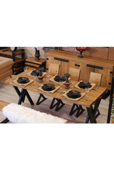 NTconcept Masif Ağaç Yemek ve Toplantı Masası Takımı