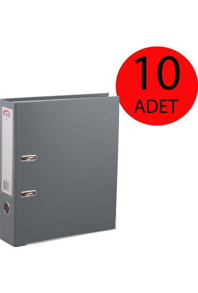 Elba Geniş Plastik Klasör Gri Ofis Klasörü Büro Klasör Gri 10 Adet