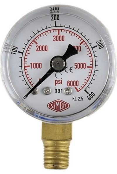 Simga Çap Ø40 mm Alttan Bağlantılı Kuru Tip Manometre Simga Çap Ø40 mm Alttan Bağlantılı Kuru Tip Manometre