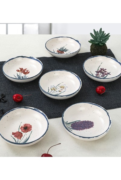 Keramika Anatolian Flowers Halka Çerezlik/sosluk 13 cm 6 Adet Keramika Anatolian Flowers Halka Çerezlik/sosluk 13 cm 6 Adet