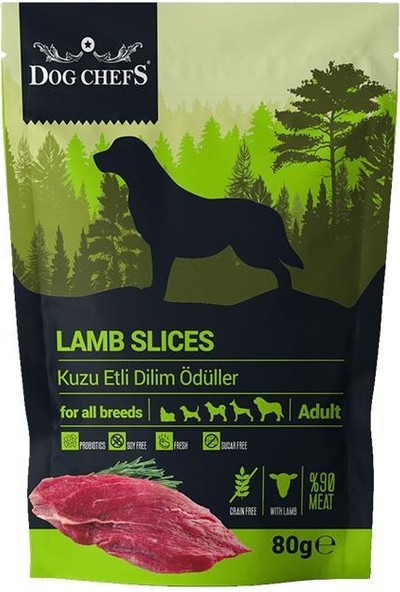 Dog Chefs Kuzu Etli Dilim Köpek Ödülü 80 gr Dog Chefs Kuzu Etli Dilim Köpek Ödülü 80 gr