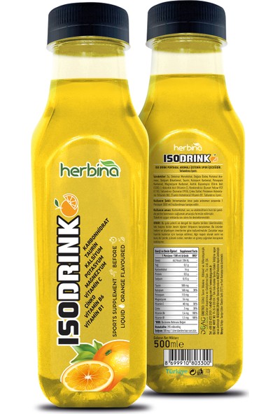 Herbina Izotonik Sporcu Içeceği 500 ml Portakal Aromalı Herbina Izotonik Sporcu Içeceği 500 ml Portakal Aromalı