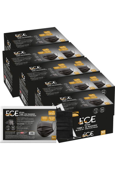 ECE Full Ultrasonik Tek Tek Paketli Meltblownlu Siyah Maske 400 Adet ECE Full Ultrasonik Tek Tek Paketli Meltblownlu Siyah Maske 400 Adet