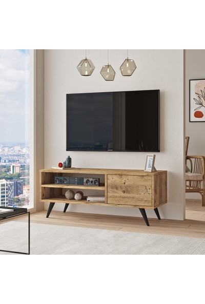 Robin Home Milano Tv Ünitesi Tv Sehpası Ahşap Ayaklı 110CM