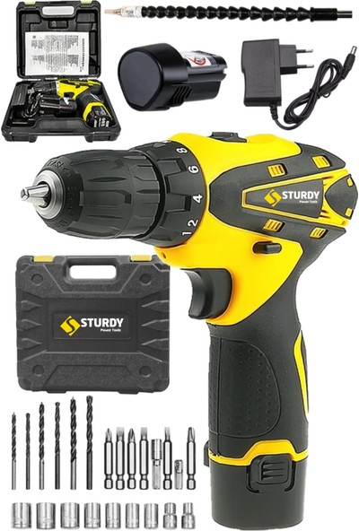 Sturdy 36 V 5 Ah Speedy Pro Li-iON Akülü Vidalama Matkap 27 Parça Setli