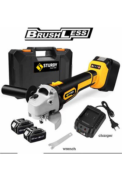 Sturdy Professionel Brushless Bakır Sargı Motor 42 Volt 5,0 Amper ÇİFT AKÜLÜ TAŞLAMA MAKİNASI Sturdy Professionel Brushless Bakır Sargı Motor 42 Volt 5,0 Amper ÇİFT AKÜLÜ TAŞLAMA MAKİNASI
