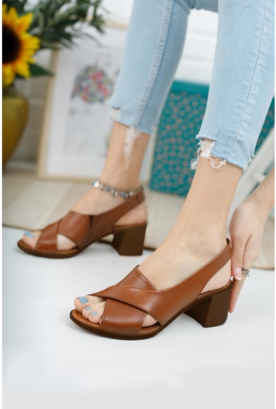Diego Carlotti Hakiki Deri Kadın Topuklu Sandalet