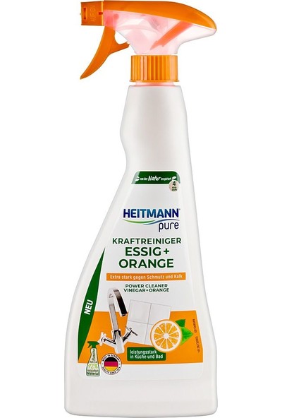 HEITMANN Pure Güçlü Yüzey Temizleyici Sirke + Portakal 500 ml
