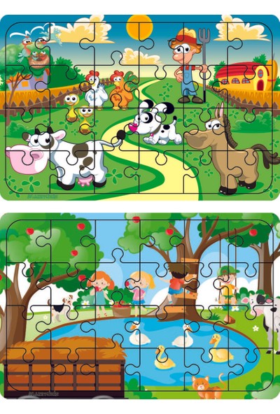 Maketçiniz Ahşap 24 Parça Eğitici 2 Adet Yapboz Puzzle Seti Maketçiniz Ahşap 24 Parça Eğitici 2 Adet Yapboz Puzzle Seti