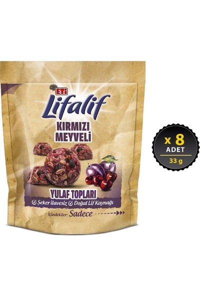 Eti Lifalif Kırmızı Meyveli Yulaf Topları 33 g x 8 Adet